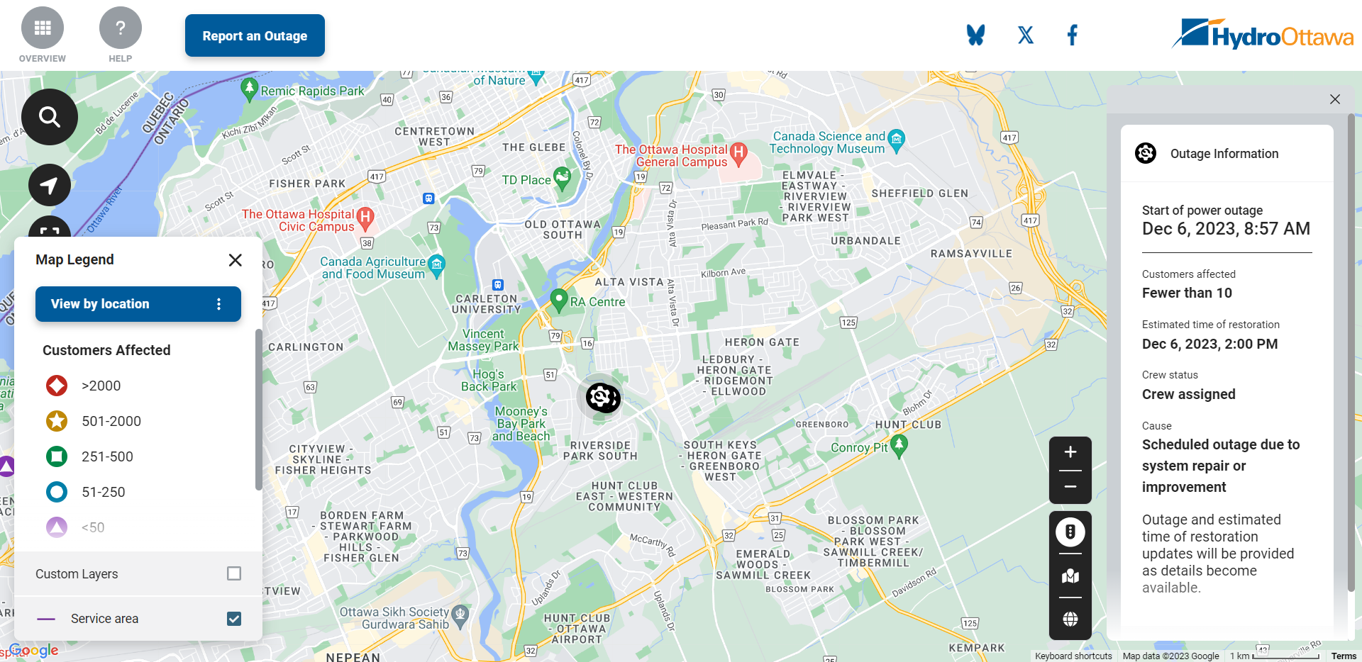 Business - Outage centre | Hydro Ottawa